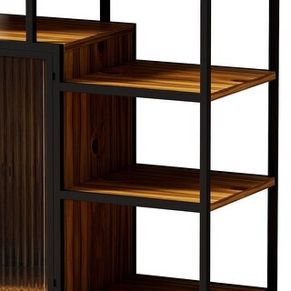 Multipurpose Combined Bookshelf Storage Rack with Enclosed Storage ...