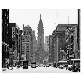"1950's Downtown Philadelphia Pa USA Looking South Down North Broad ...