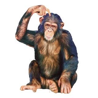 Realistic Sitting Chimp Outdoor Decorative Garden Stake - 21.700 x 14. ...