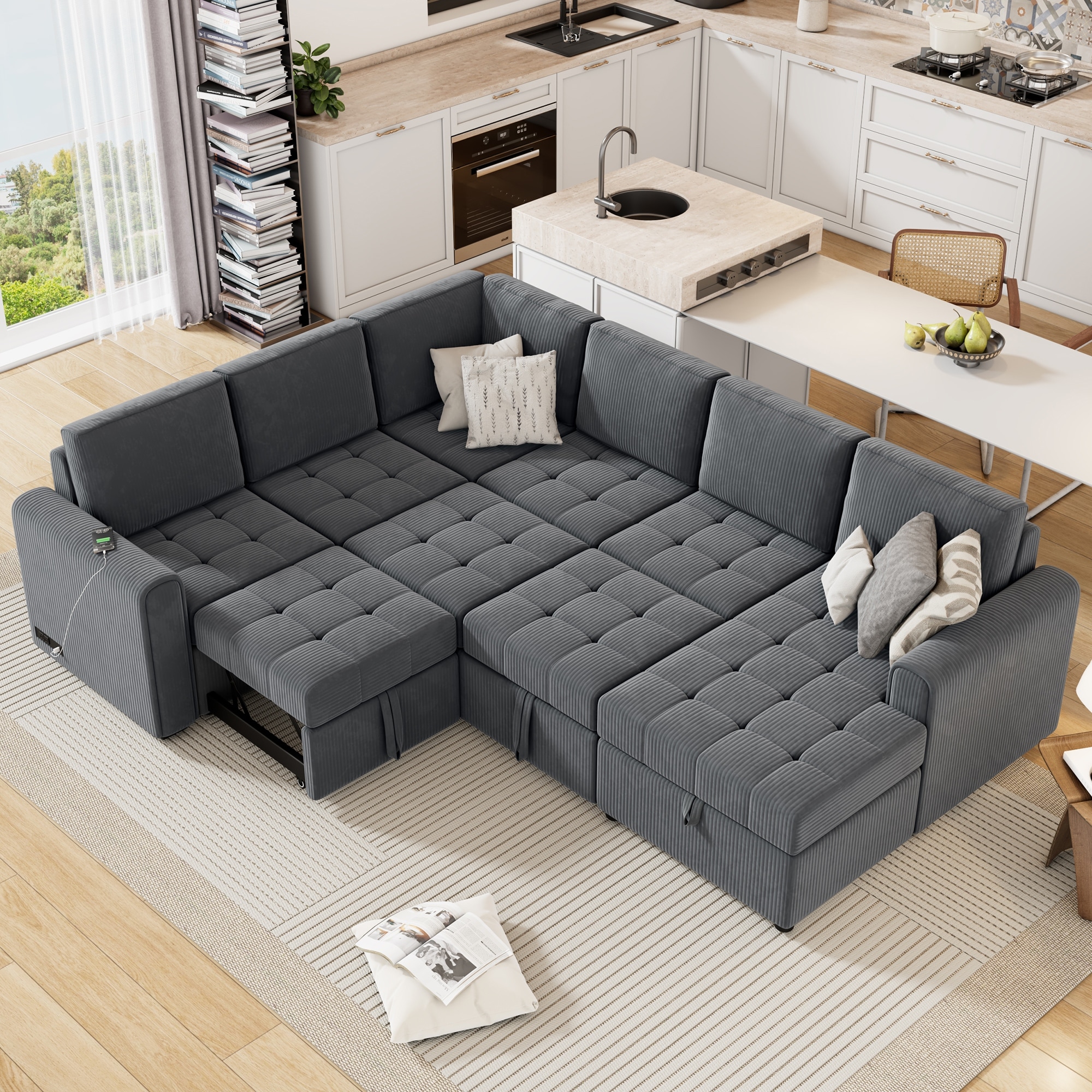Sectional couch that pulls out into bed store