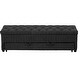60 Inch Modern Pull Out Storage Bench, Textured Dark Gray Fabric ...