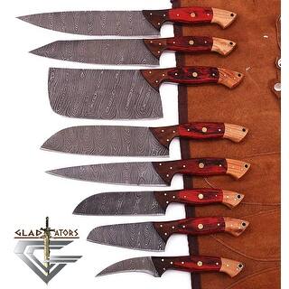 Professional Kitchen Knives Custom Made Damascus Steel 8 pcs of Utility ...