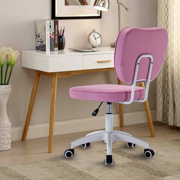 PU Vanity Task Chair Makeup Office Chair Adjustable Height - Bed Bath ...