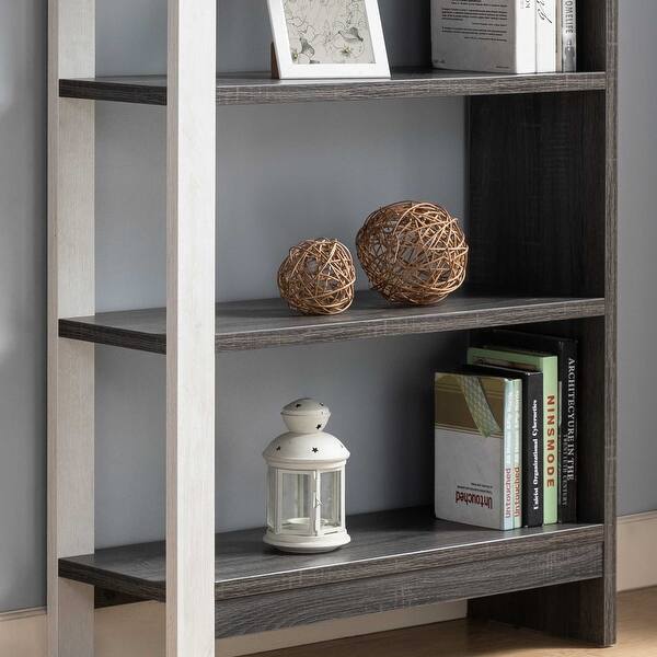 Bookcase White Oak & Distressed Grey,stylish and beautiful with a sense ...