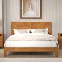 GALANO Weiss Wood Frame Platform Bed With Headboard - On Sale - Bed ...