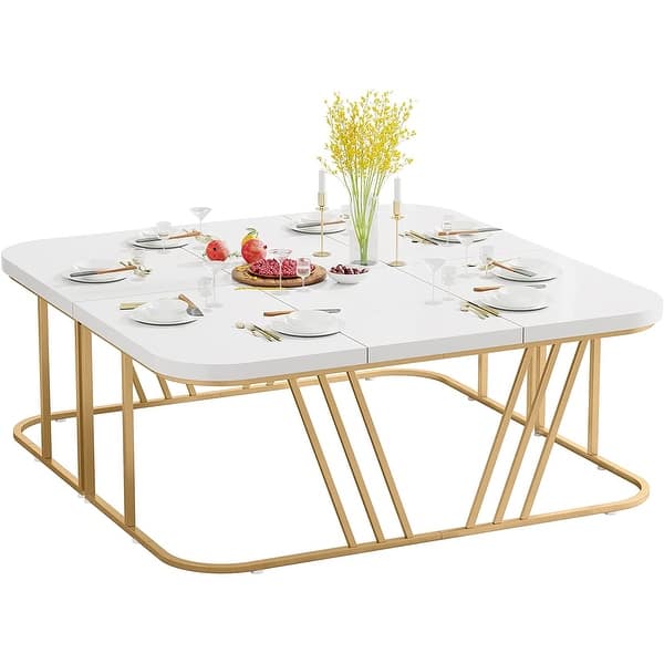 Large Square Dining Table for 8-10 People, Modern Wooden Kitchen Table ...