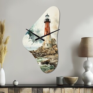 Vintage Lighthouses Guiding Light V - Lighthouses Large Wall Clocks ...