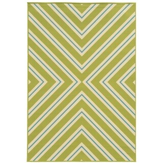 Perth Green Blue Geometric Outdoor Casual Area Rug - Bed Bath & Beyond ...