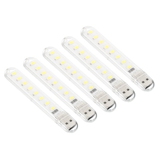 5Pcs USB Night Light Portable Plug-in Mini LED Lamp Stick 8 Beads - Bed ...
