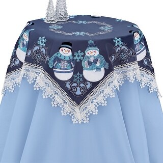 Embroidered Winter Seasonal Snowmen Lace Table Linens - Bed Bath ...