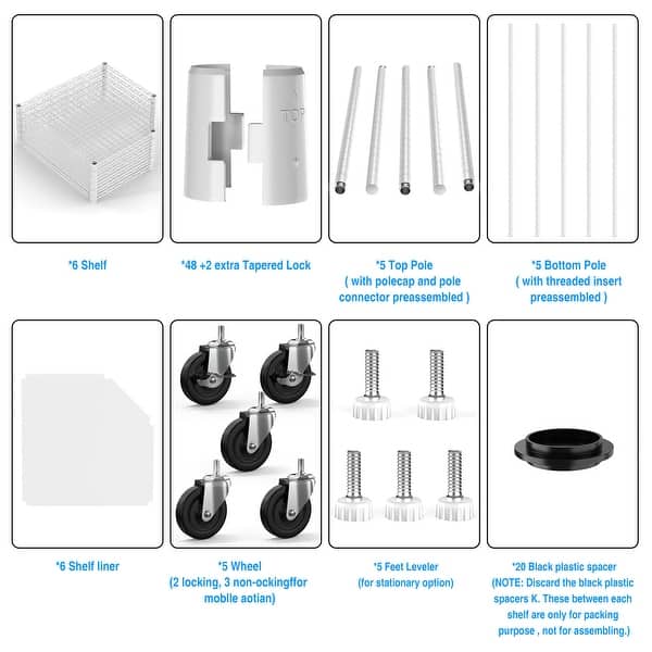 6 Tier Shelf Corner Wire Shelf Rack Pentagonal Shelves - Bed Bath ...