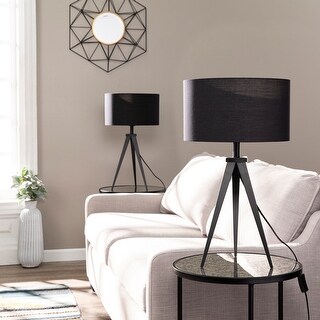 Strick & Bolton Talcott Contemporary Black Metal Table Lamp (Set of 2 ...