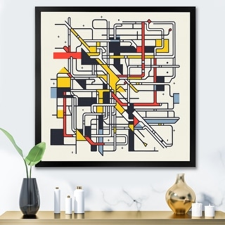Designart "Radical Simplicity" Modern Midcentury Framed Canvas Art ...
