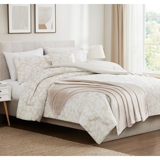 Emma Subtle Floral Comforter Set with Throw - Bed Bath & Beyond - 42753075