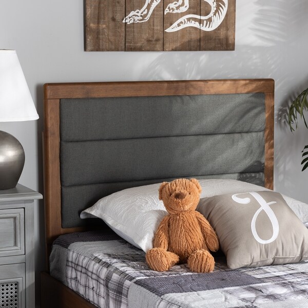 Baxton Studio Dexter Modern and Contemporary Fabric and Wood Headboard Dark Grey Queen