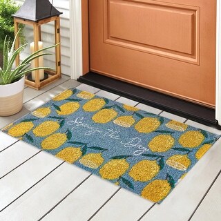 Citrus "Squeeze The Day" Lemons Doormat Vibrant Entry Rug for Indoor ...