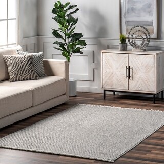 Brooklyn Rug Co Deeanna Casual Textured Wool Area Rug - Bed Bath ...