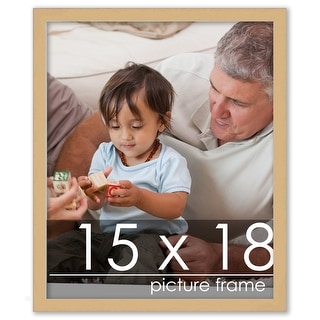 15x18 Traditional Natural Complete Wood Picture Frame with UV Acrylic ...