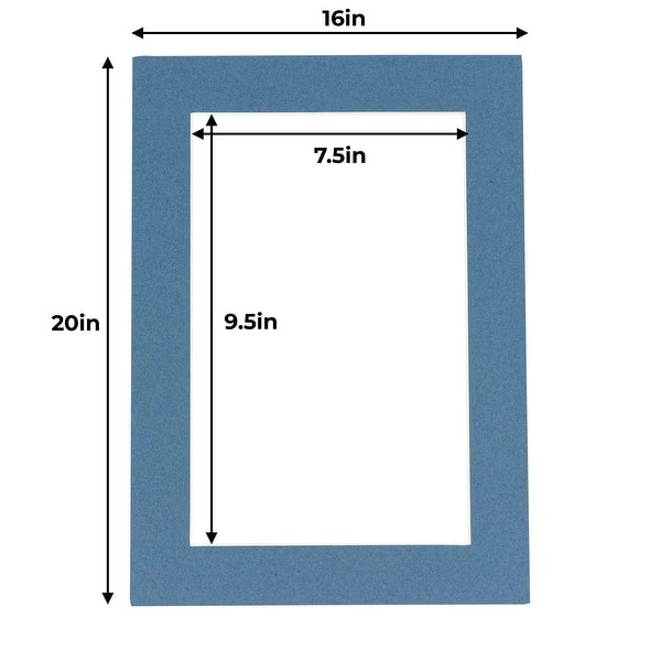 16x20 Mat for 8x10 Photo - Steel Blue Matboard for Frames Measuring 16 ...