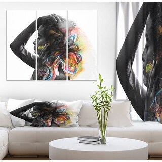 Designart "Beautiful Woman Portrait" Glamour Print on Wrapped Canvas ...