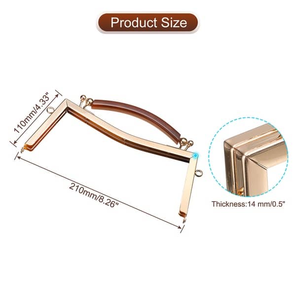 Metal Purse Frames 2 Pcs Kiss Lock Clasp Frame Clutch Frame w Handle ...