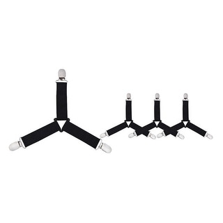 4 Pcs Adjustable Bed Sheet Fasteners with Elastic Suspenders - Bed Bath ...