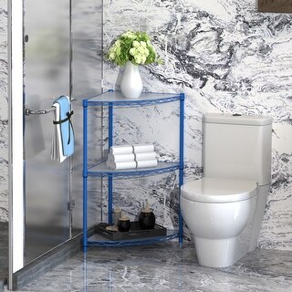 Blue Open Storage Rack 6-tier Corner Display Cabinet Plant Stand - Bed ...