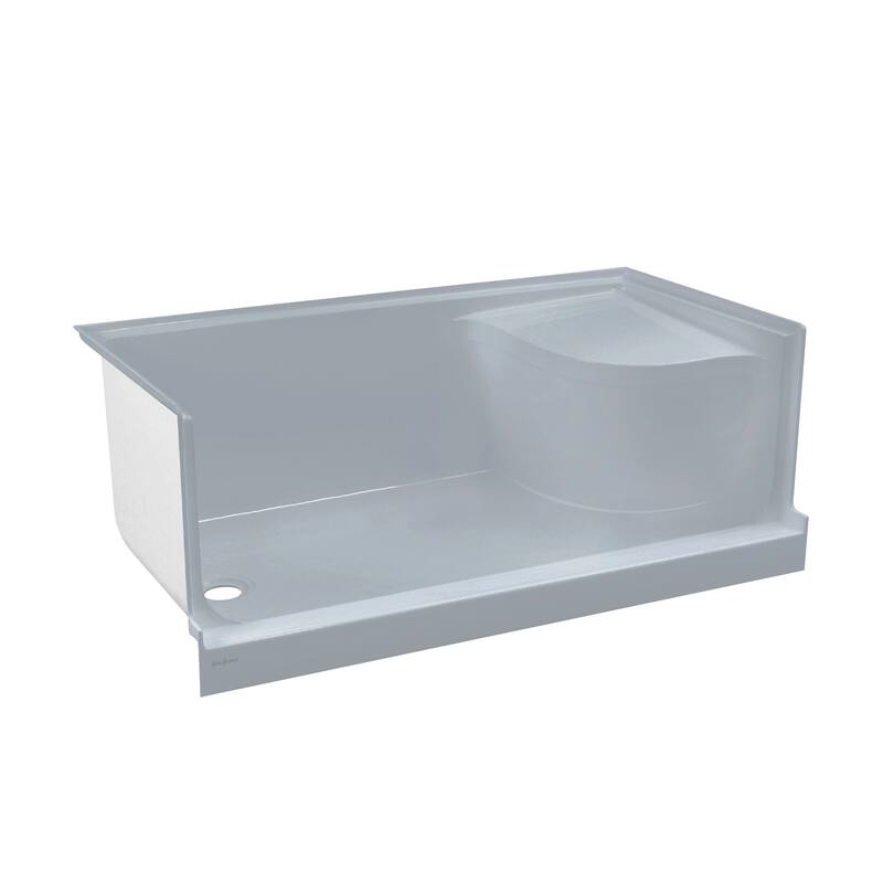 Aquatique 60 X 32 Single Threshold Shower Base With Left Hand Drain and ...