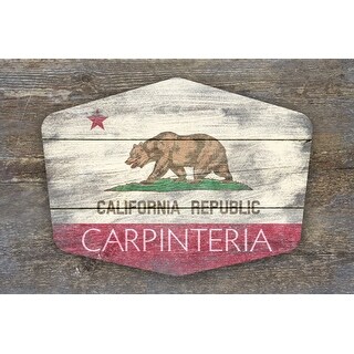 Carpinteria, California - Rustic State Flag - Contour - Lantern Press ...
