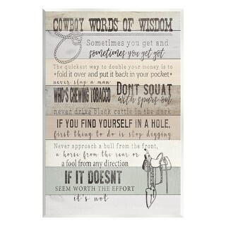 Stupell Cowboy Words of Wisdom Wall Plaque Art Design by CAD Designs ...