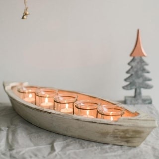 Boat Shaped Tea Light Candle Holder - Bed Bath & Beyond - 40299262