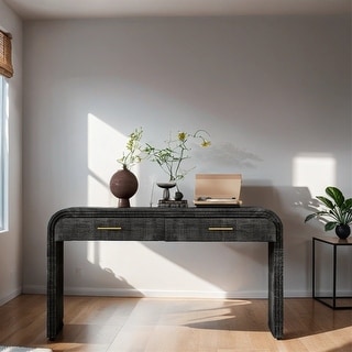 Unique Retro Silhouette Console Table with Open Style,Two Top Drawers ...