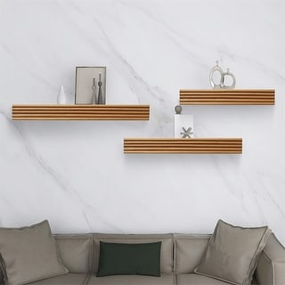 Corrabel Ridged Floating Accent Shelves (Set of 3) - Bed Bath & Beyond ...