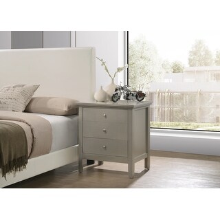 3 Drawer Nightstand , Silver Champagne - Bed Bath & Beyond - 38938054