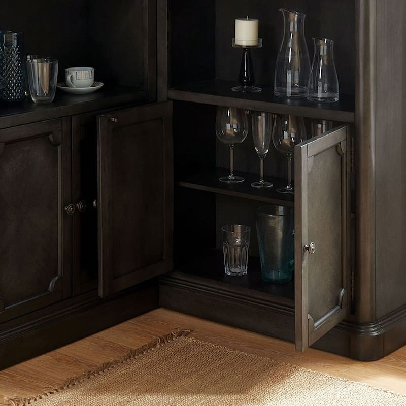 Wooden and Glass Corner Curio - Overstock - 34593358