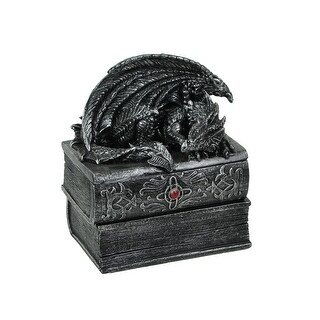 Do Not Disturb Stone Finish Sleeping Dragon Lidded Trinket Box - 6.75 X ...