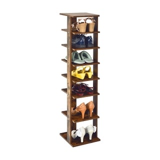 7 Tiers Vertical Shoe Rack Entryway Slim Wooden Shoes Racks - Bed Bath ...