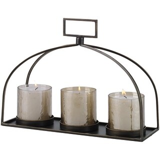 Uttermost 18040 Riad Glass and Iron Three Candle Table Pillar Candle ...
