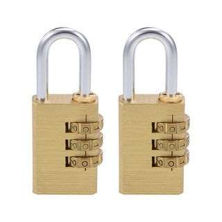 3-Digit Combination Padlock Brass Locks 5mm Shackle Diameter 2Pcs - 3 ...