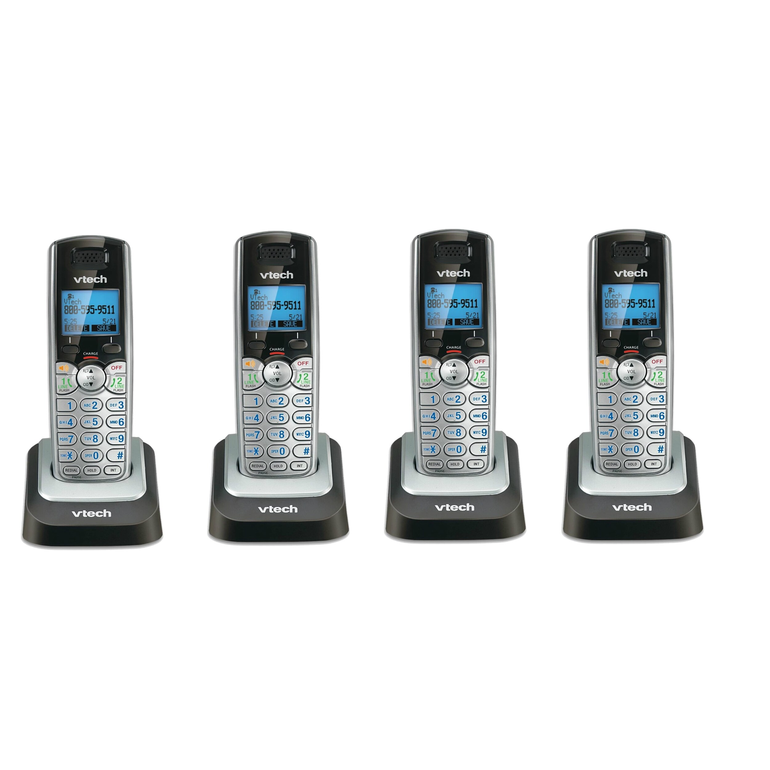 New York Mall Vtech DS6151 DECT 6.0 2-Line Cordless Phone with 3 DS6101 ...
