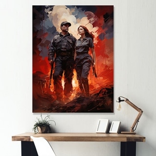 Designart "Military Solider Couple Monumental Defenders " Military Wall ...