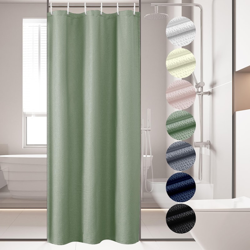 36 x 72 Inches Fabric Shower Curtain - Soft & Texture Small Sage Green ...