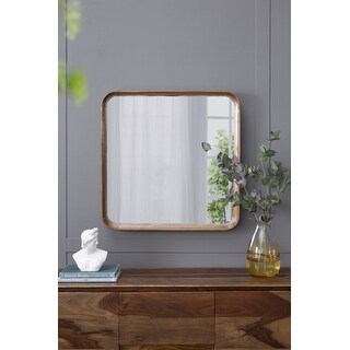32"x32" Square Mirror with Wood Frame - Bed Bath & Beyond - 39880220