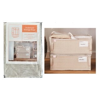 Richard's Underbed Storage Bags (Set of 2) - Oyster - Linen-look Fabric ...