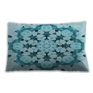 Ahgly Company Patterned Indoor-Outdoor Tron Blue Lumbar Throw Pillow ...