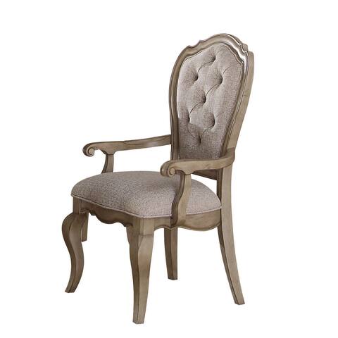 Leather Upholstered Button Tufted Wooden Side Chair, Set of Two,Brown ...