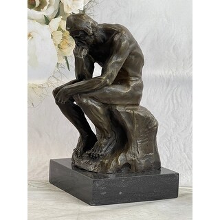 The Thinker Thinking Man By Auguste Rodin Bronze Metal Sculpture Statue ...
