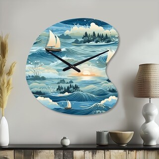 Coastal Tranquility Seaside Landscape - Coastal Large Wall Clock in ...