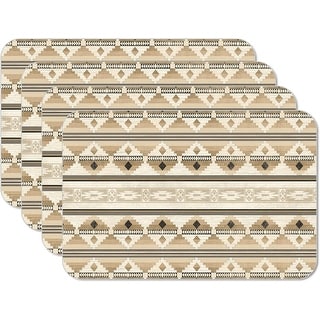 CounterArt Neutral Aztec Reversible Easy Care Flexible Plastic Placemat ...
