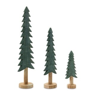 Wood Tabletop Pine Tree (Set of 3) - Bed Bath & Beyond - 37983472